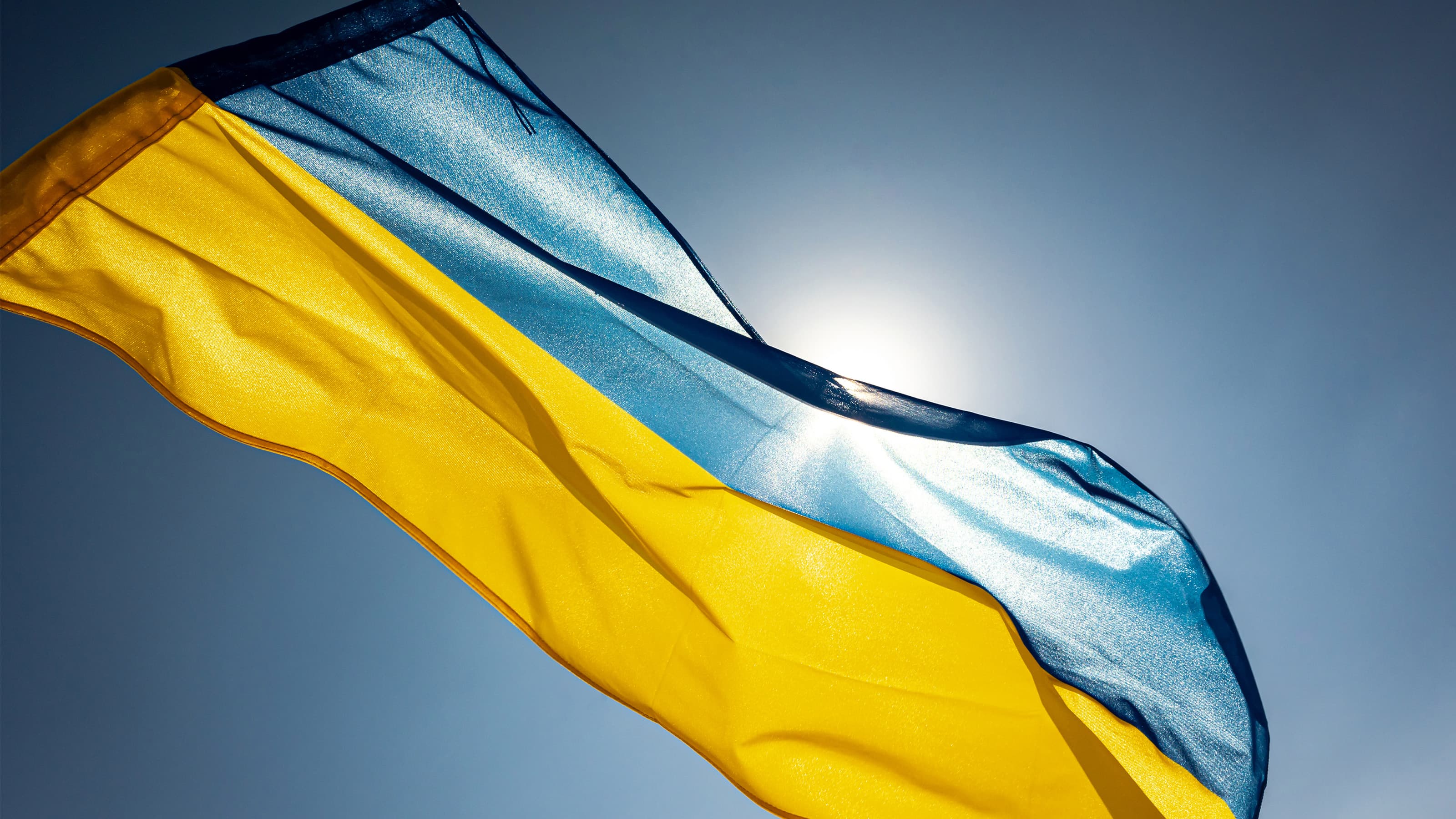 Ukraine Flag Sky Wallpaper Ukrainian Flag Waving On The Wind In The