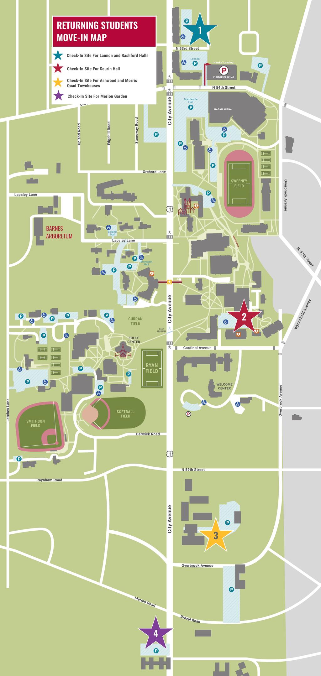 Hawk Hill Move-In Map & Directions | Saint Joseph's University